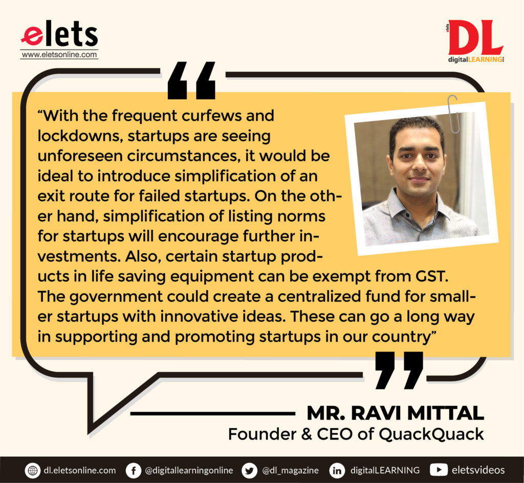 Pre Budget Byte 2022: Mr. Ravi Mittal, Founder & CEO of QuackQuack